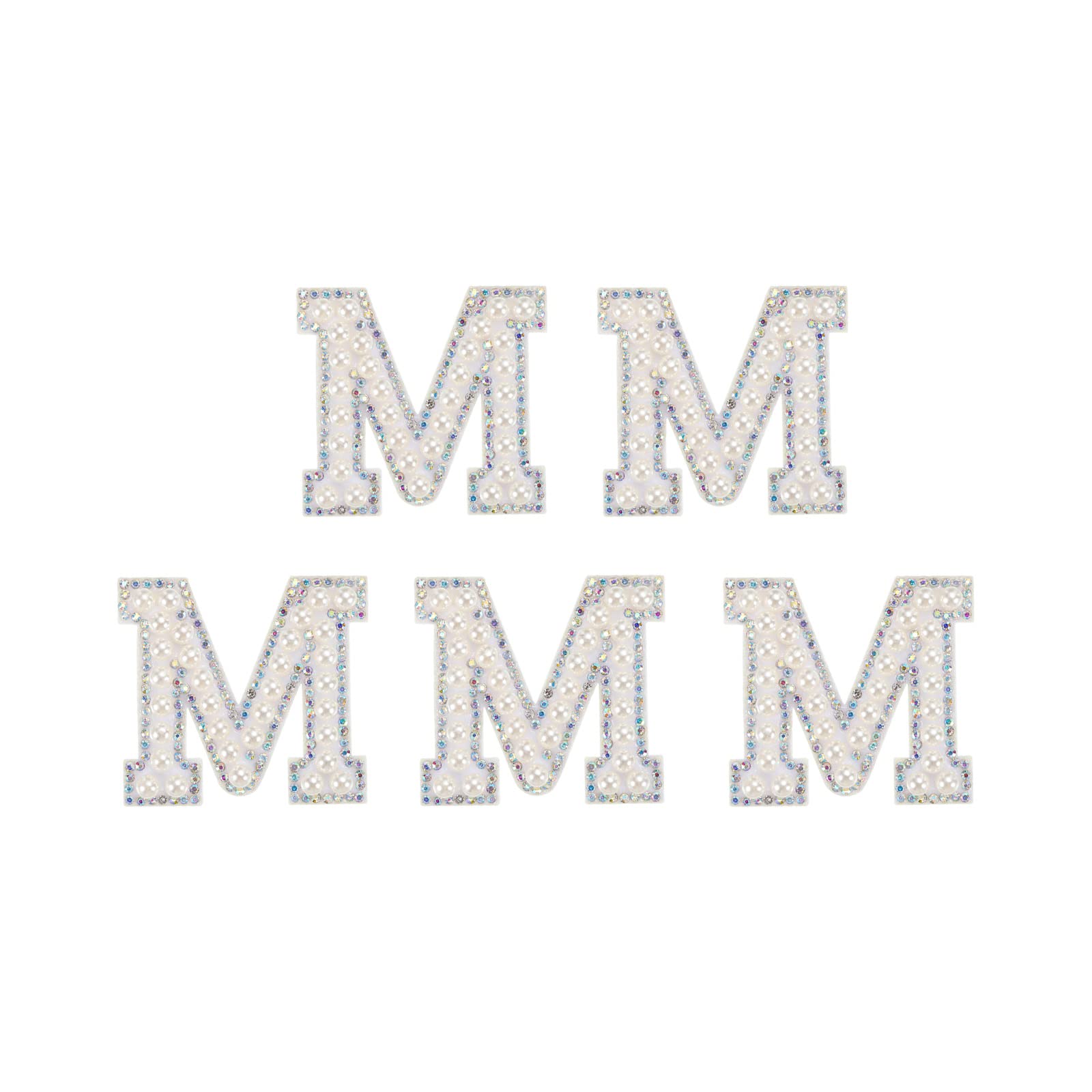 Amazon.com: MECCANIXITY Iron on Letter M Patch Colored Rhinestone Shiny ...