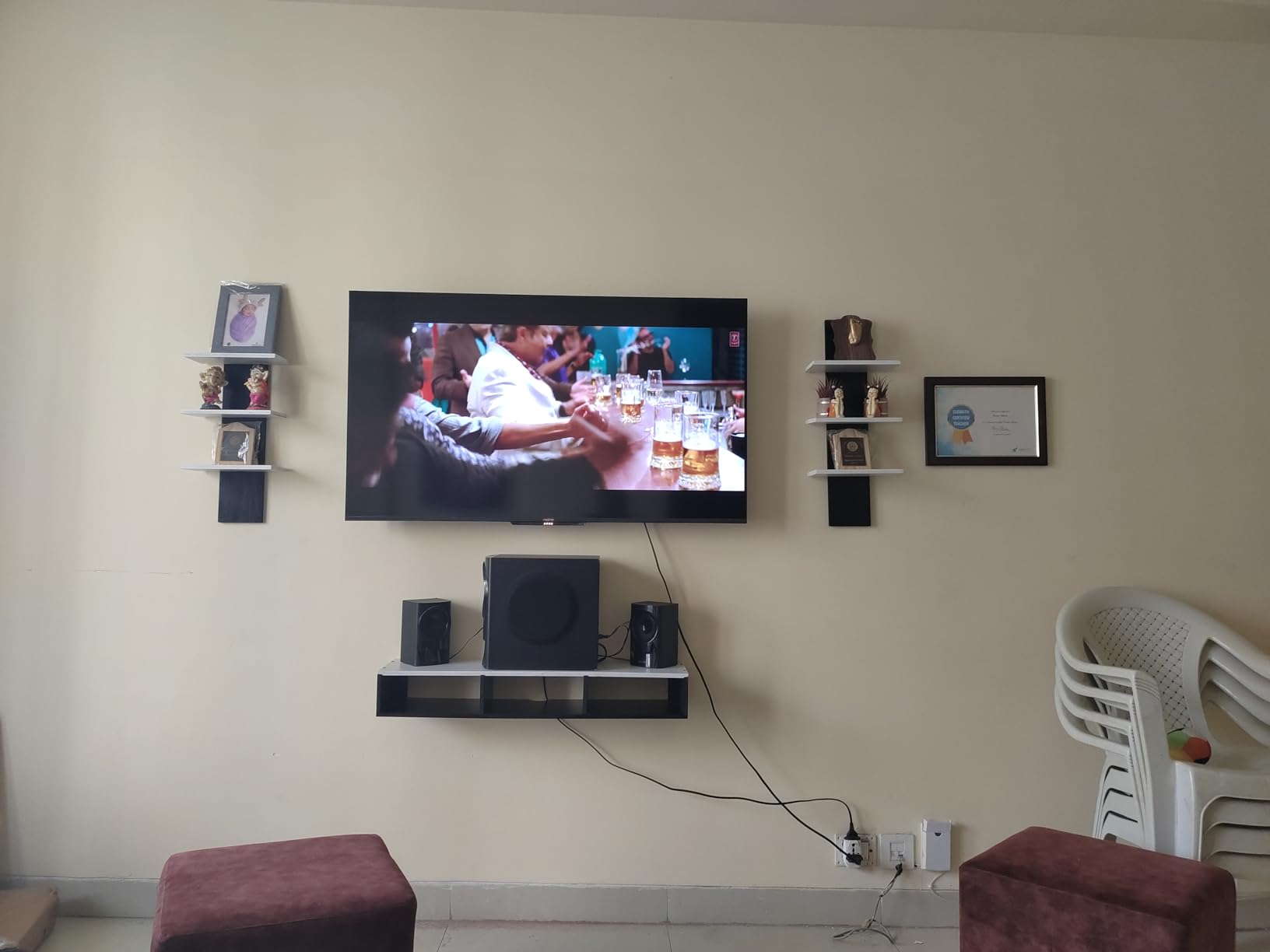 RWC Work Wall Mount Tv Entertainment Unit/with Set Top Box Stand and ...
