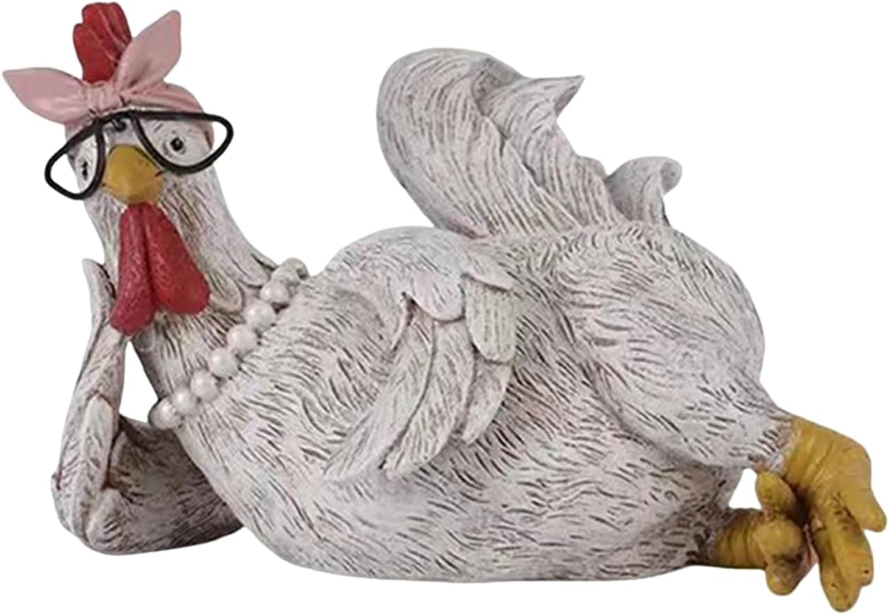Amazon.com: Rustic Rooster and Chicken Resin Statue Set – Distressed ...