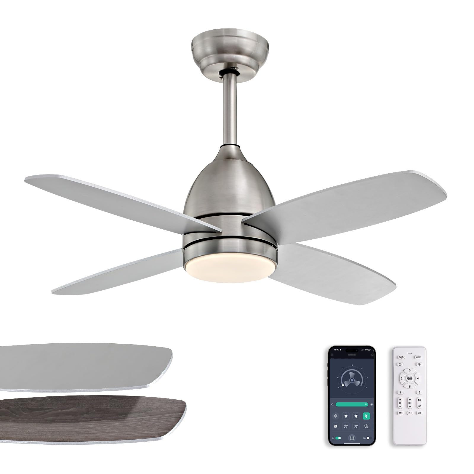 Amazon.com: SNZ Ceiling Fans with Lights and Remote, 38" Low Profile ...