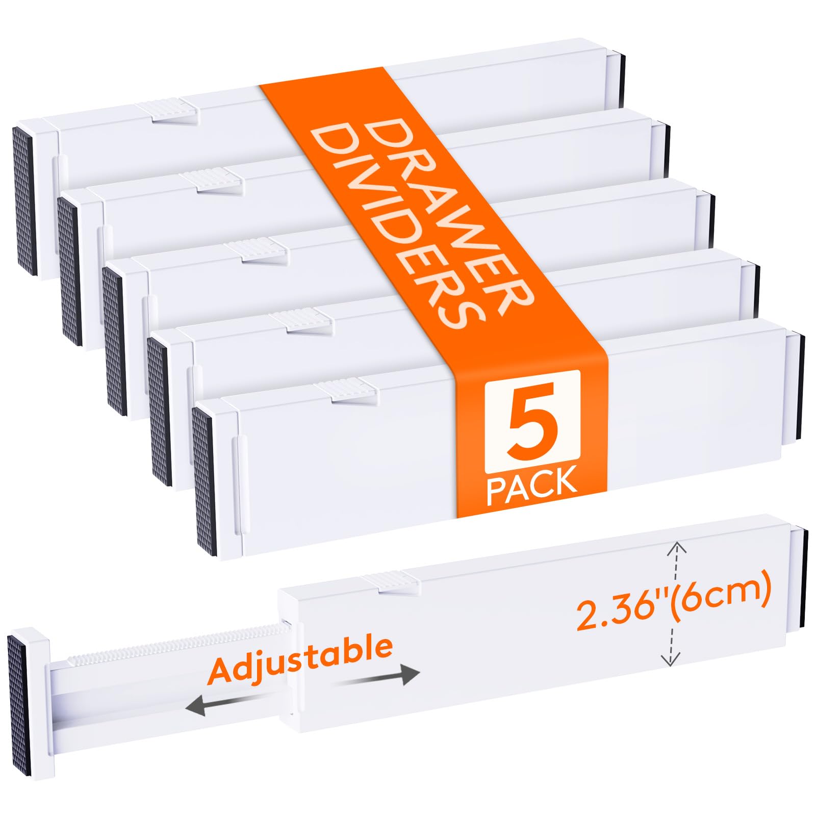 Amazon.com: Lifewit 5 Pack Clothes Drawer Dividers 2.36" High, 11"-17 ...