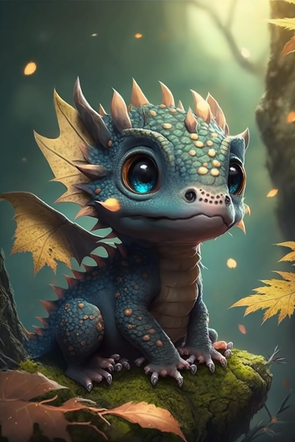 Amazon.com: Mimik Cartoon Dragon Vintage Unframed Poster Art - Forest ...