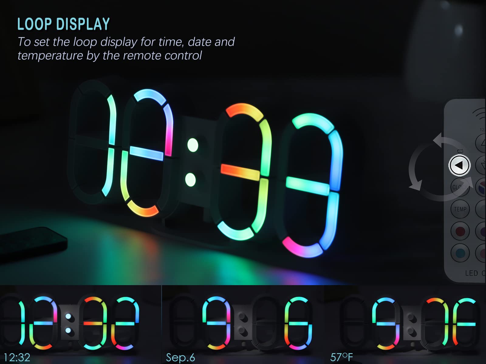 Snapklik.com : KOSUMOSU Digital Clock Neon Wall Clock For Living Room 9 ...