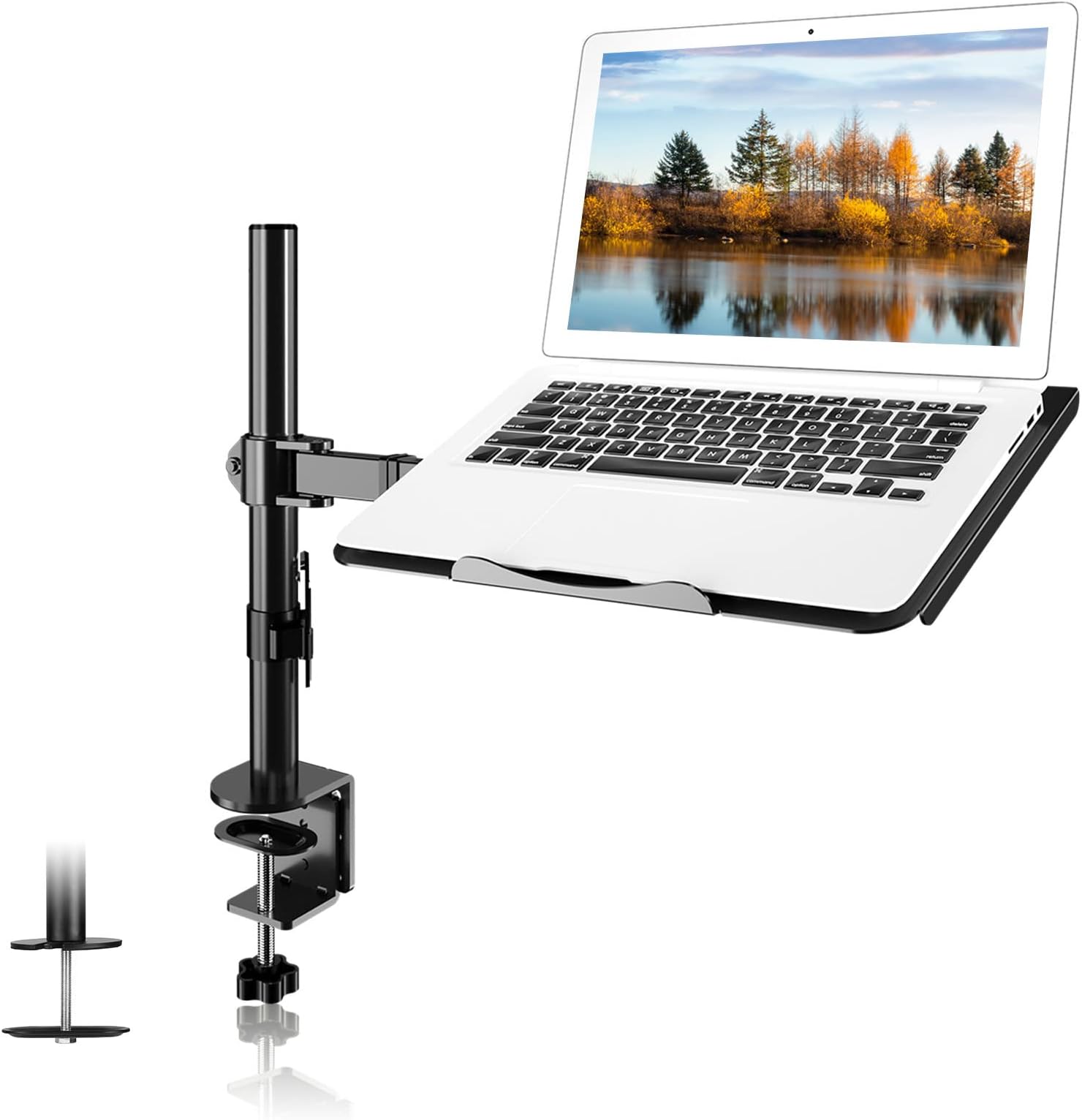 Suptek Single Notebook Desk Mount With Tray for 13-27 Inch Computer ...