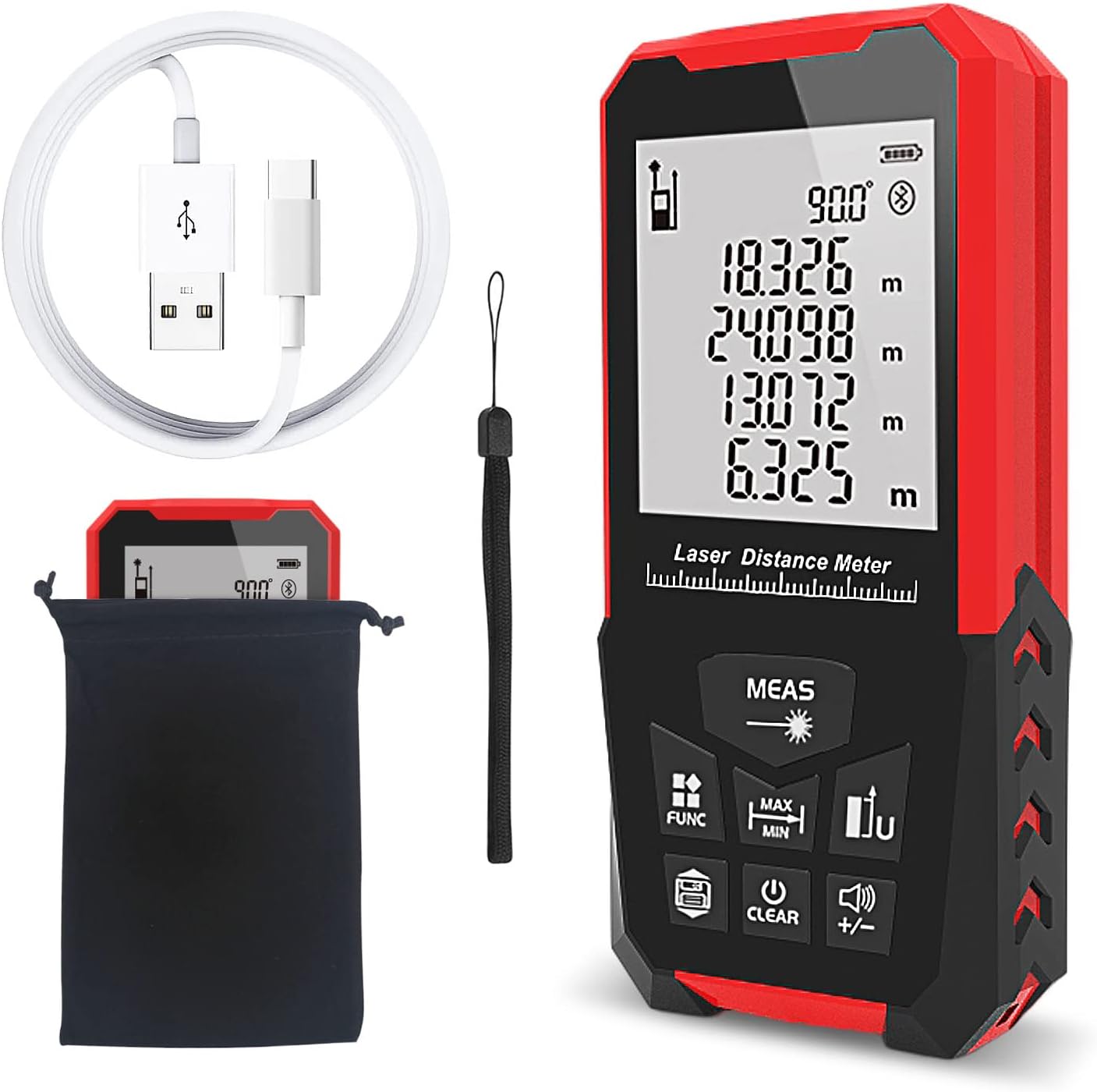 Amazon.com: Laser Distance Measurement Tool Digital Tape Measure ...