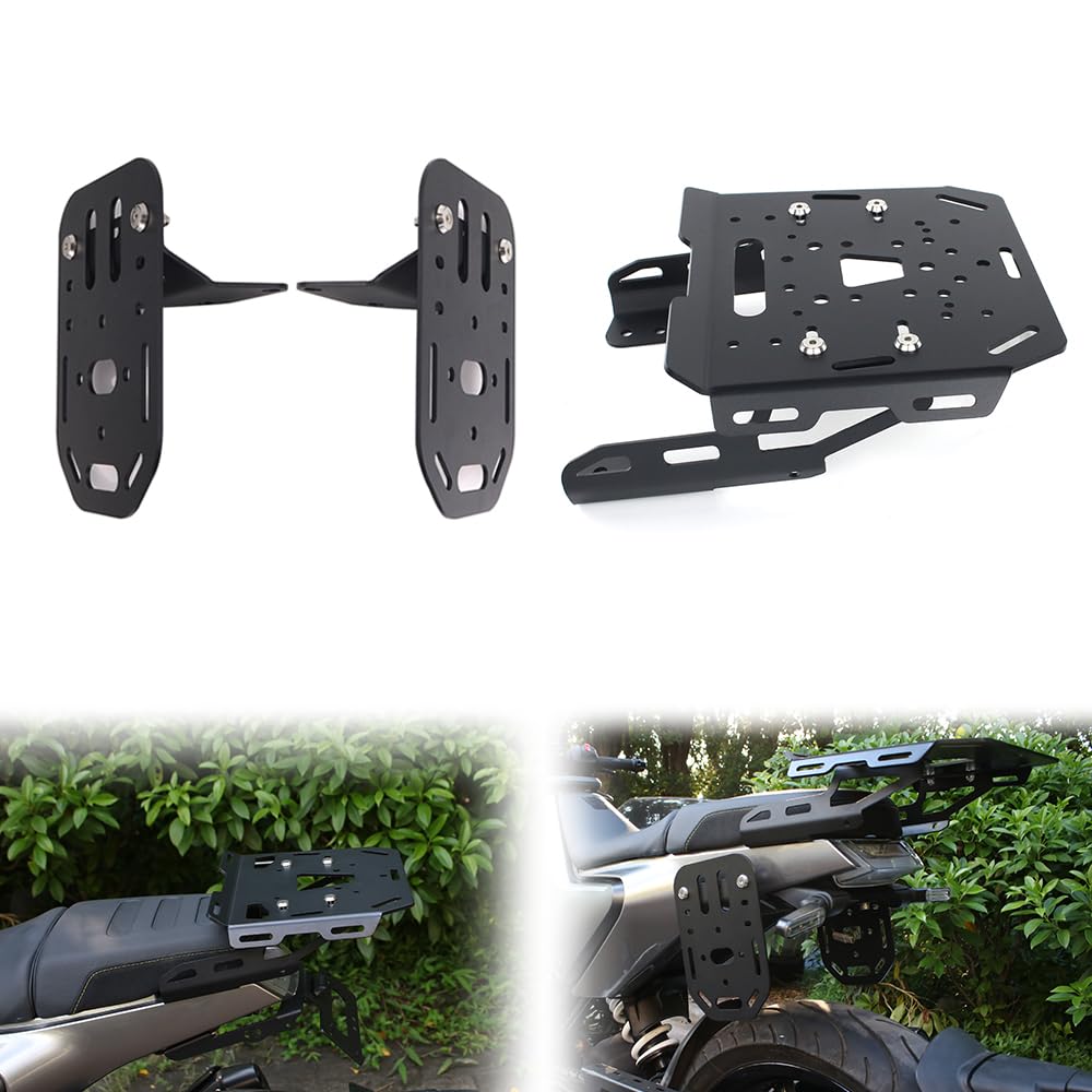 Amazon.com: REARACE Motorcycle Rear Luggage Rack + Saddlebag Support ...