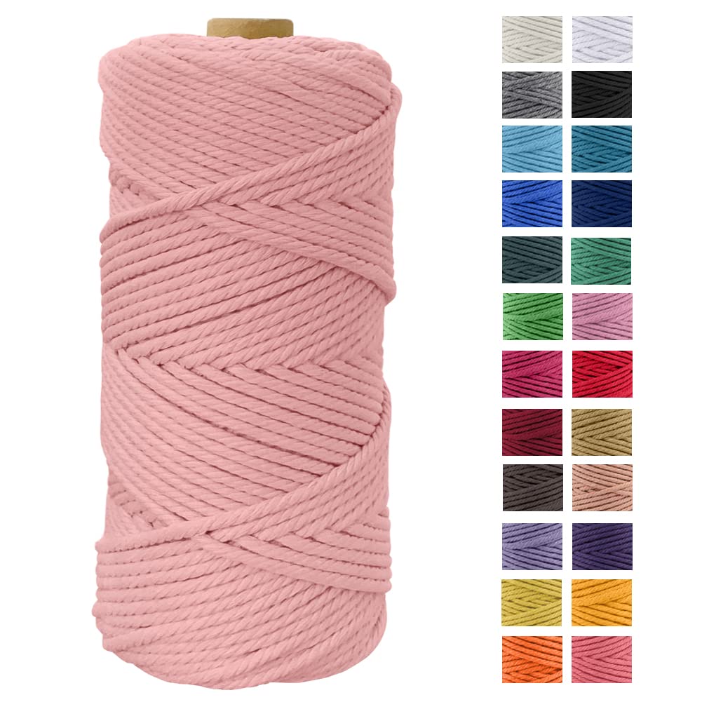 Macrame Cord 109 Yards, JeogYong Thick Natural Cotton Yarn Thread, 4 ...