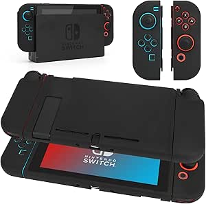 Amazon.com: BiSiViO Dockable Case for Nintendo Switch - Black Slim ...