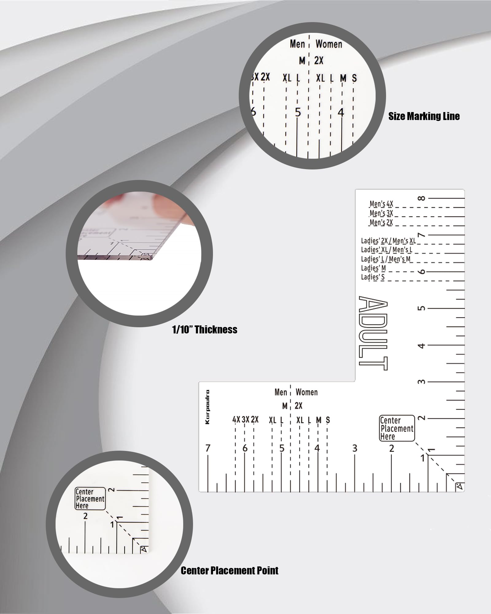 Snapklik.com : Tshirt Ruler Guide For Vinyl Alignment - Left Chest, T ...