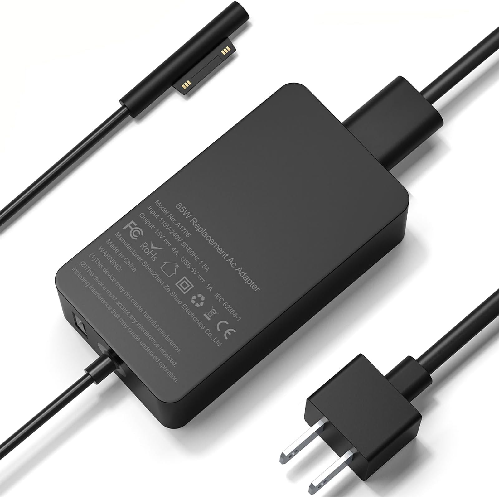Surface Pro Laptop Charger 65W Power Adapter for Microsoft Surface Pro ...
