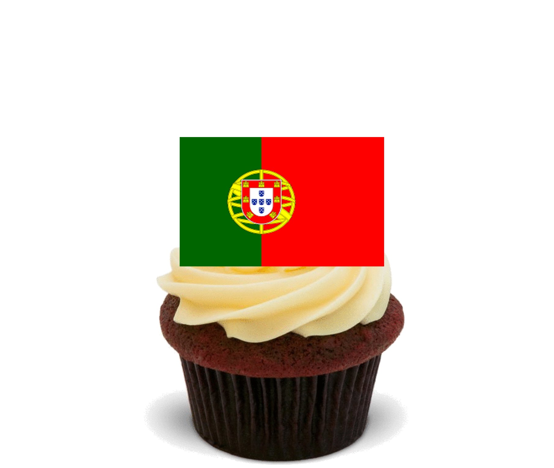Portugal Flag Edible Cupcake Toppers - Stand-up Wafer Cake Decorations ...