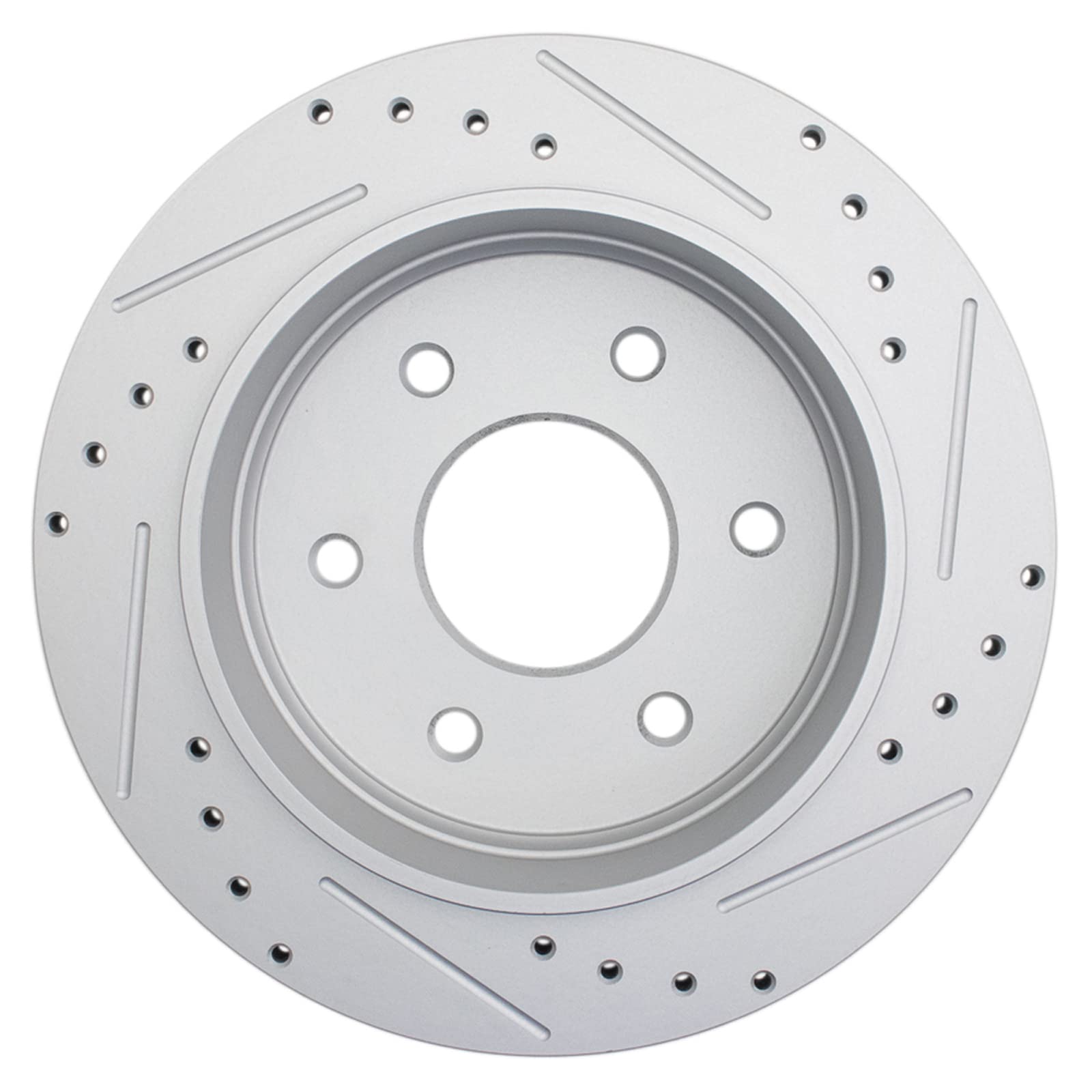 TRQ Performance Disc Brake Rotor Drilled & Slotted Rear G-Coated Pair