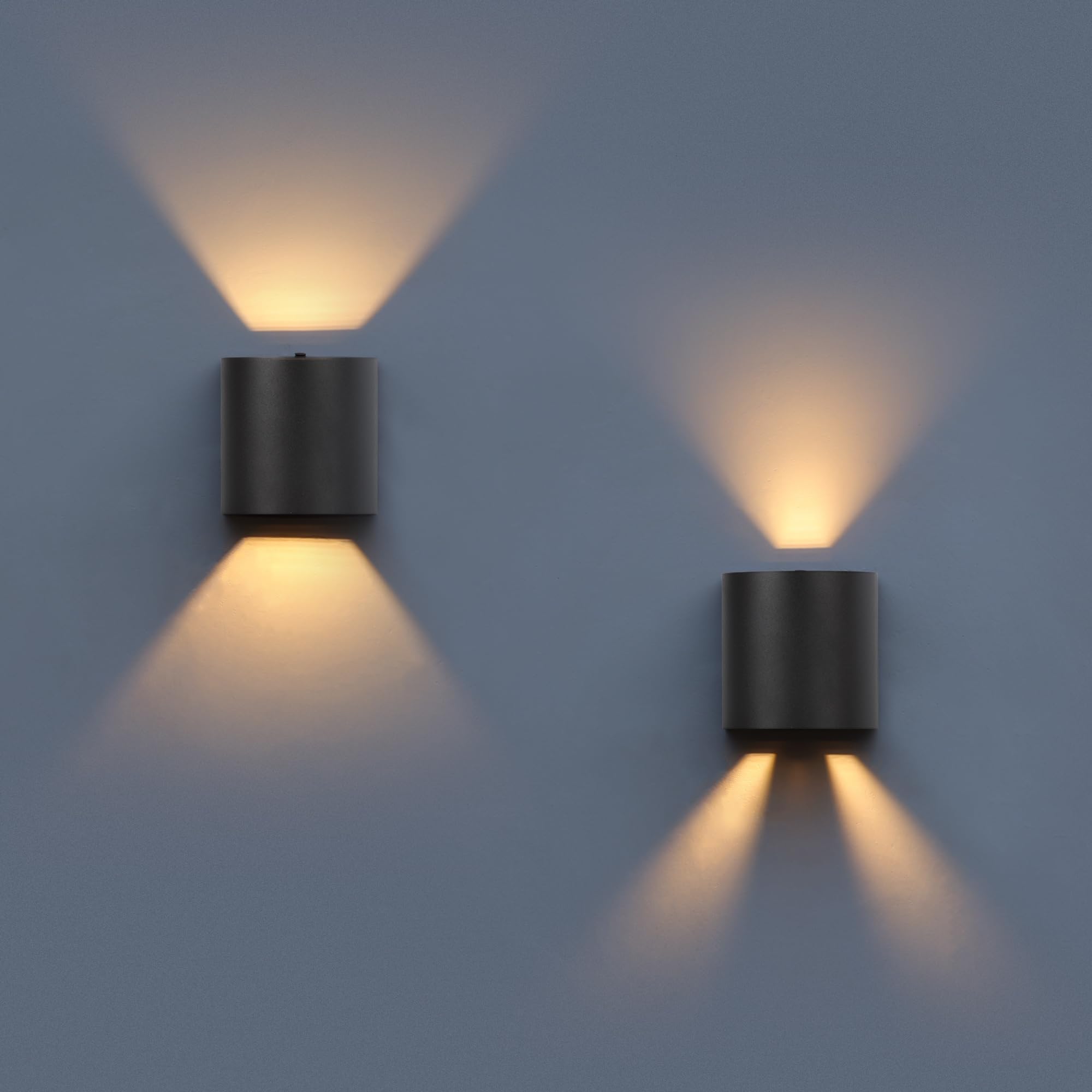 LUTEC 2-Pack LED Up & Down Adjustable Wall Lights,Anti-Rust Aluminium ...