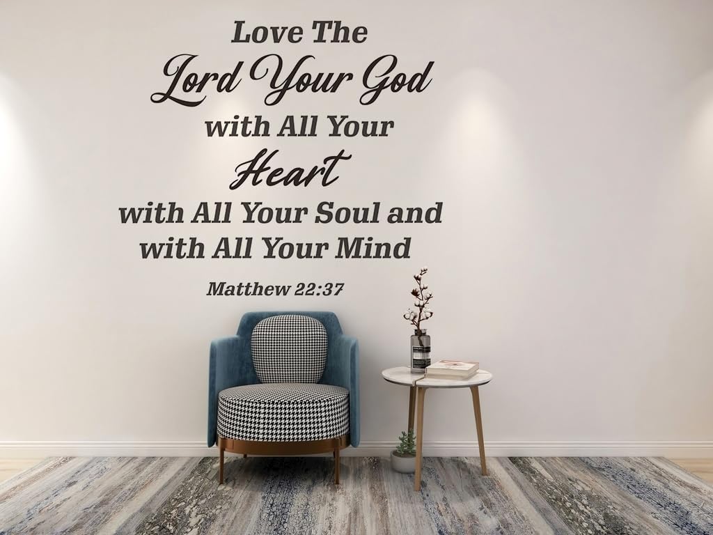 Amazon.com: Inspirational Bible Verse Wall Decal, Love The Lord Your ...