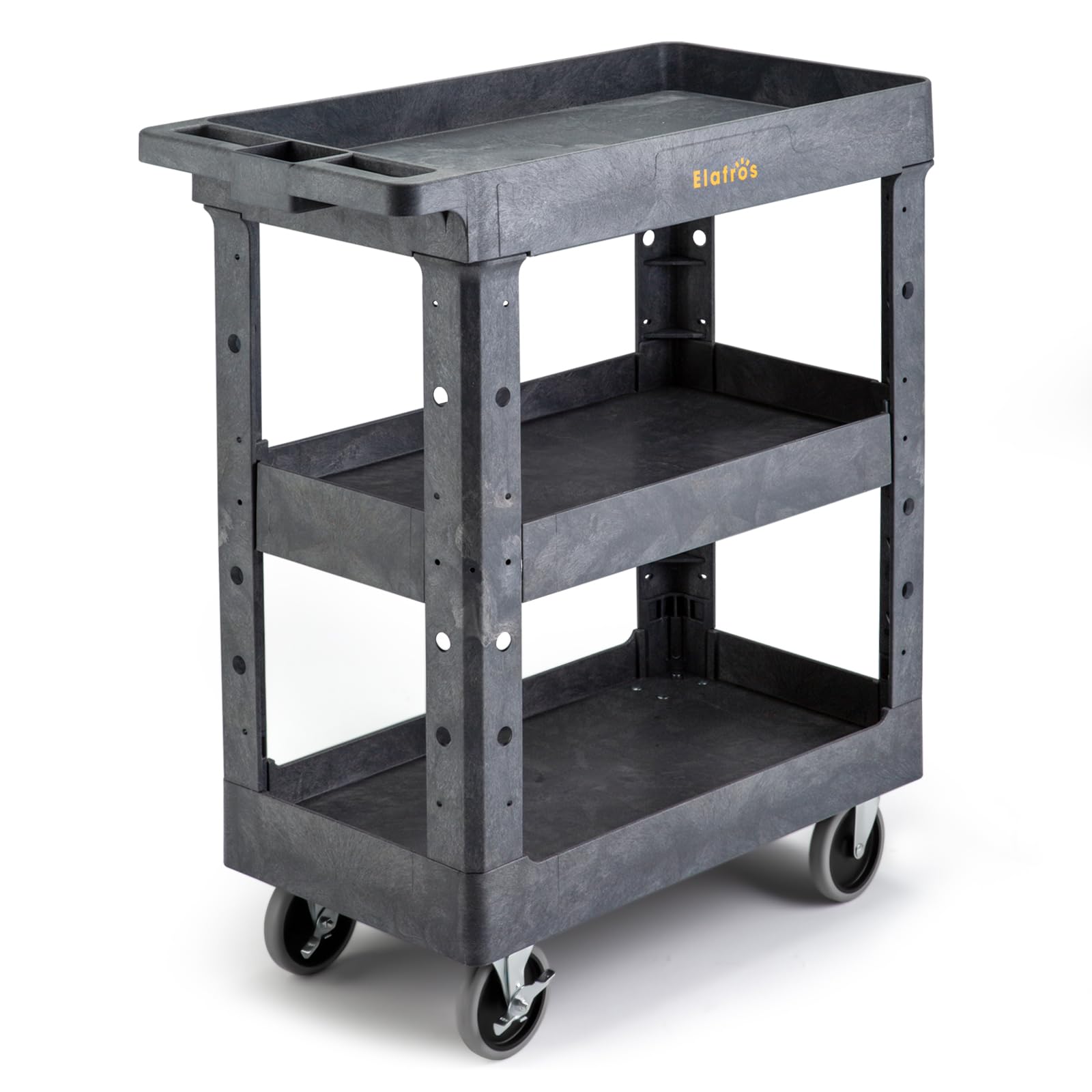 Amazon.com: ELAFROS 3 Shelf Heavy Duty Plastic Utility Cart 34 x 17 x ...