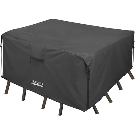 Amazon.com: ULTCOVER 600D Tough Canvas Durable Square Patio Table and ...