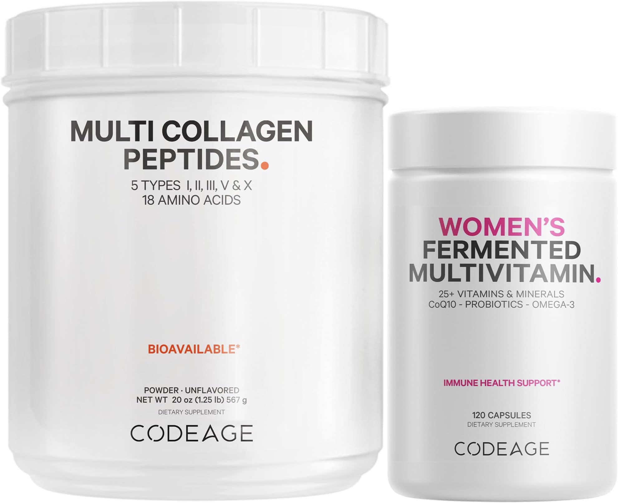 Amazon.com: Codeage - Multi Collagen Protein + Women’s Daily Multivitamin Bundle : Health ...