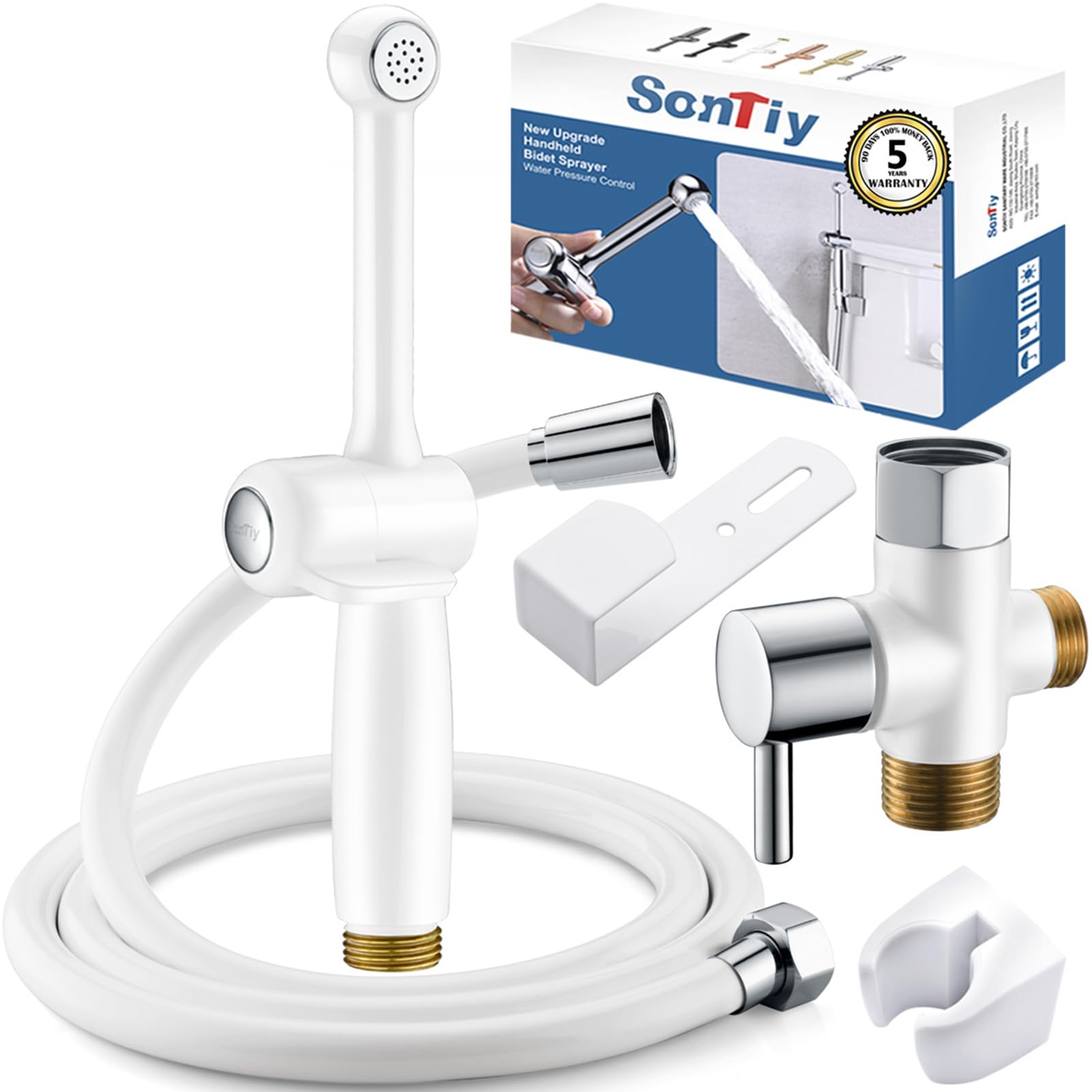 SonTiy Handheld Bidet Sprayer for Toilet, White Cloth Diaper Toilet ...