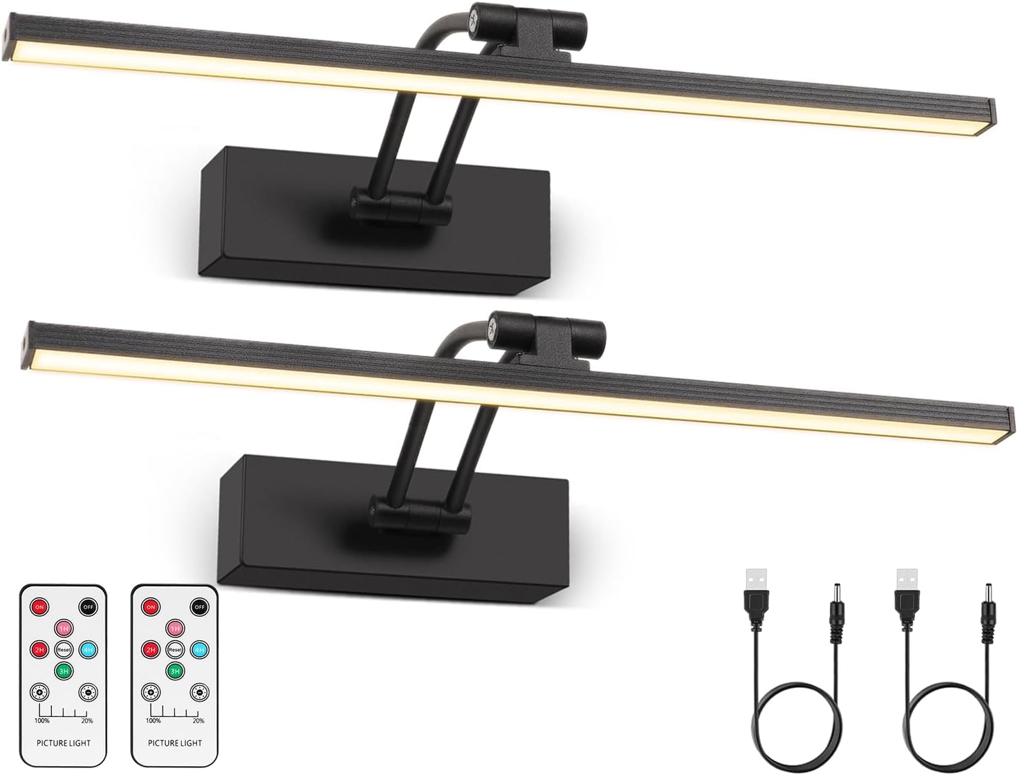 Joossnwell Wireless Picture Light Battery Operated with Remote LED Art ...