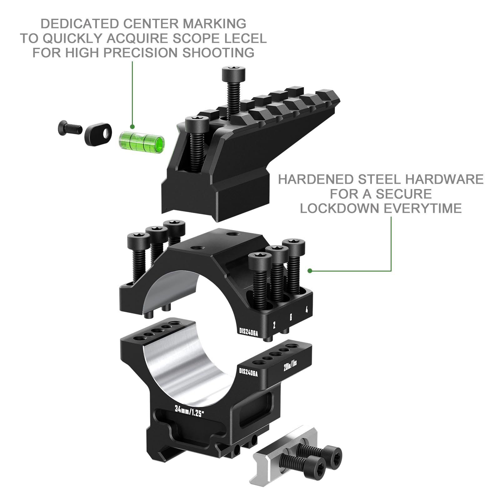 Snapklik.com : DISCOVERYOPT 34mm Heavy Duty Scope Rings - 1.25-inch ...