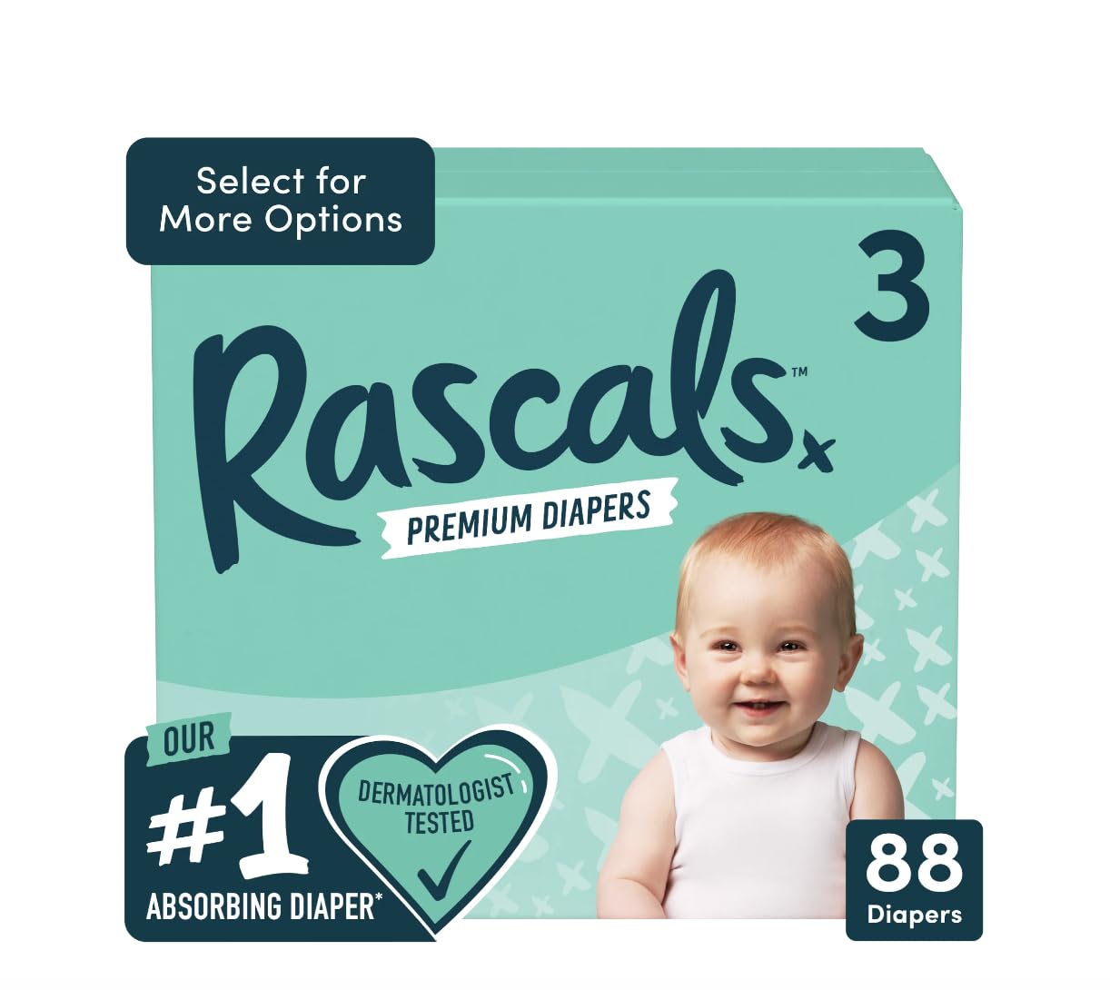 Amazon.com: Rascals Premium Diapers Size 3, 88 Count : Baby