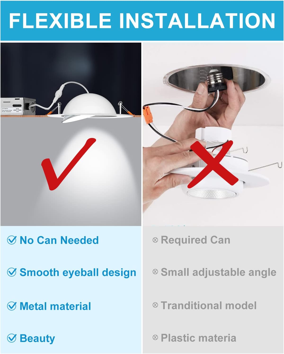 Buy 4 inch LED Gimbal Recessed Light, 38° Beam Angel for Picture Walls ...