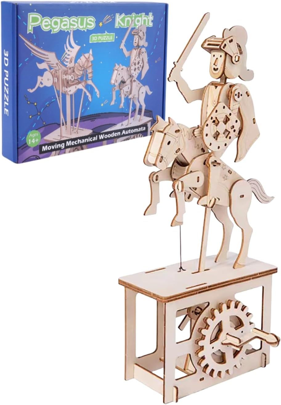 Amazon.com: Wooden 3D Puzzle Toy Bricks Manual Mechanical Gear Rotating ...