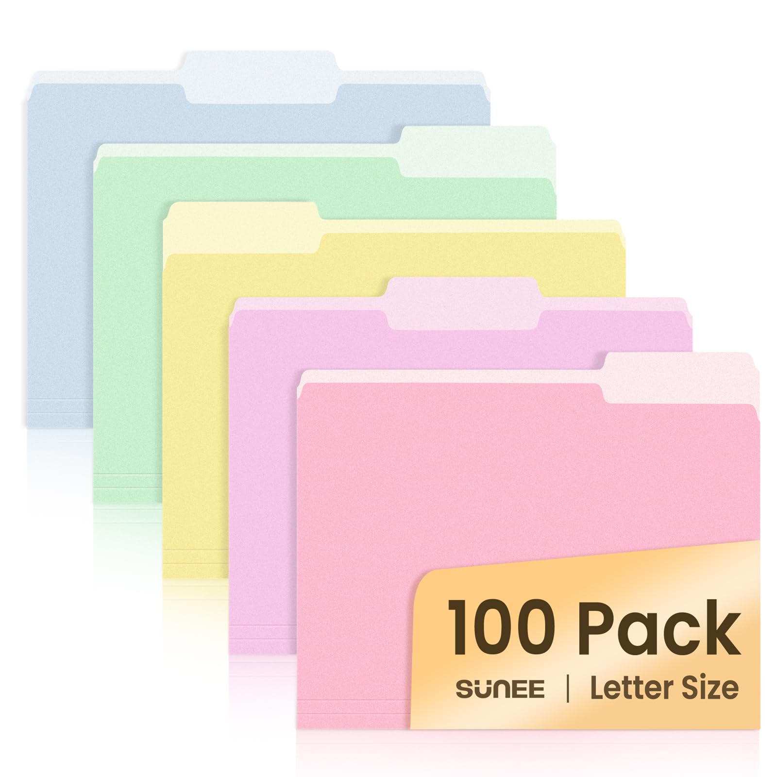 Amazon.com : SUNEE File Folders, 100 Pack Manila File Folders 1/3 Cut ...