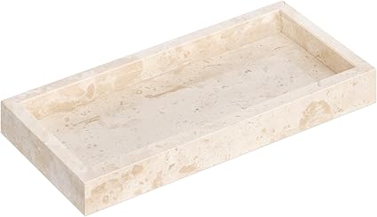Amazon.com: Navaris Travertine Decorative Tray - Durable Bathroom Organiser - Trays for Perfume ...