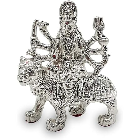 Buy MAA SILVER Pure Silver Maa Durga/Ambe Maa Sherawali Silver Idol ...