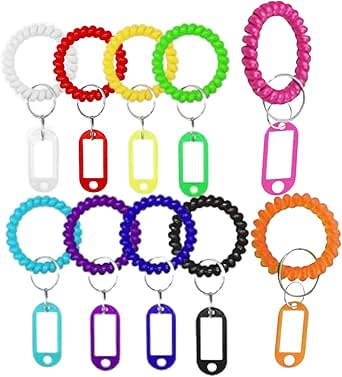 Amazon.com : 50-Pack Wristband Stretchable Wrist Key Chain Plastic ...