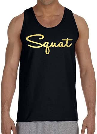 Interstate Apparel Inc Gold Squat Signature V253 Men's Black Tank Top ...