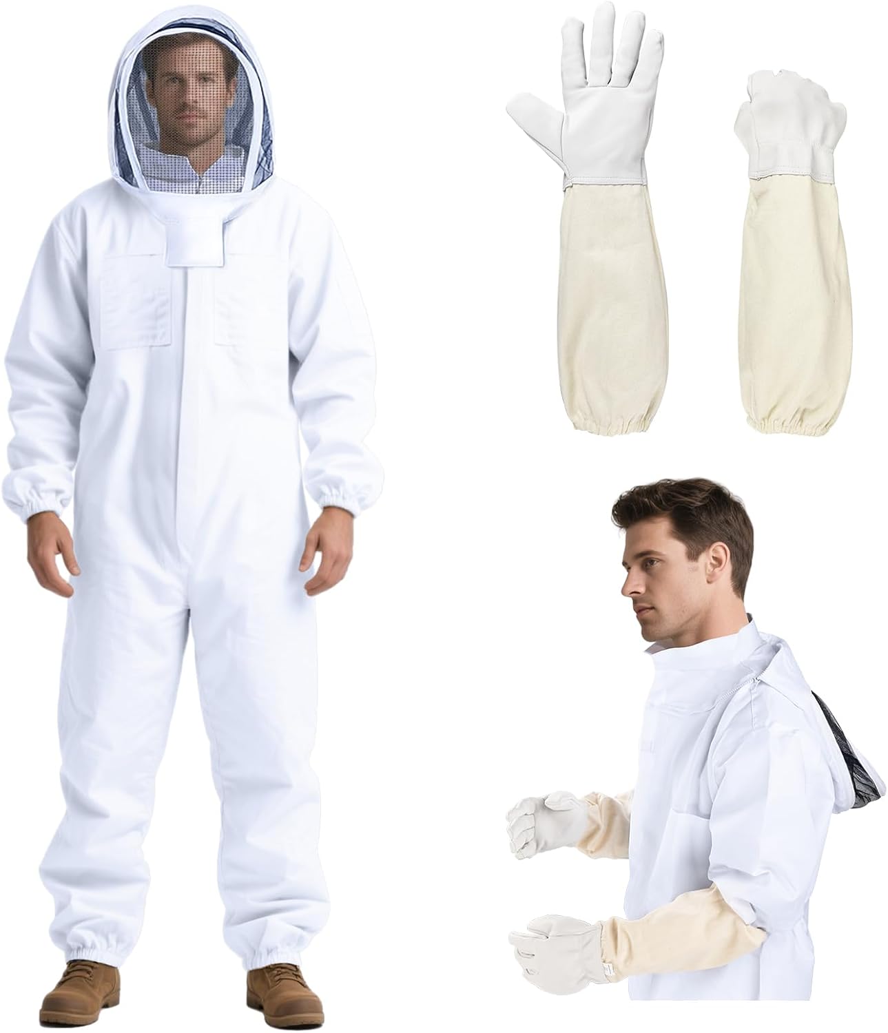 Pejevir Beekeeping Suit Beekeeping Protective Equipment Bee Keeping Full Body Cloth with Veil ...