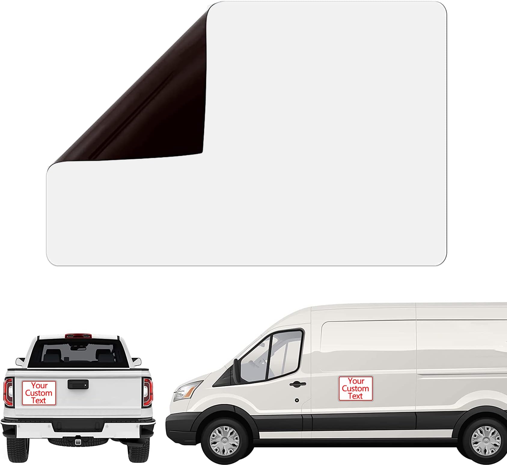 Amazon.com: OUCPC Black Blank Car Magnets with 40 mils, 2 Pack 24” x 12 ...