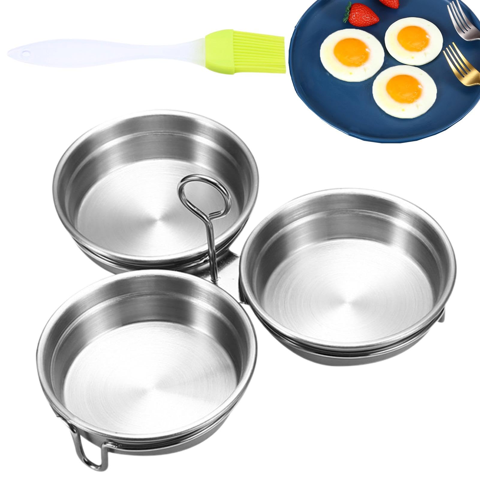 Stainless Steel Egg Poacher, Egg Poacher Pan, Round Egg Cooker, Poached ...