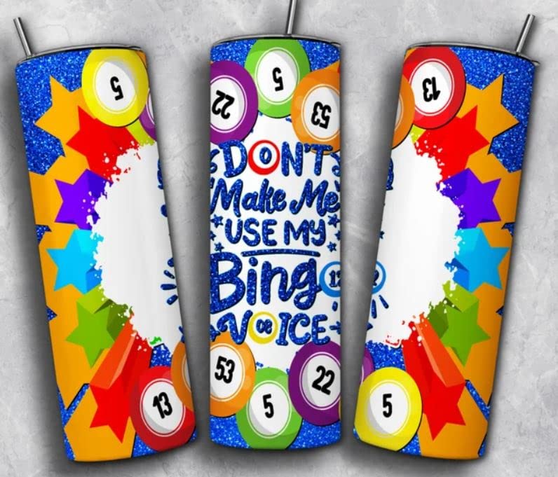 Amazon.com: Personalized Bingo 20 oz Skinny Tumbler Cup | Bingo Game ...