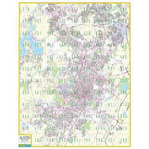 Austin Standard Wall Map w/ ZIP Codes & Grids (Mapsco Wall Maps, MAP ...