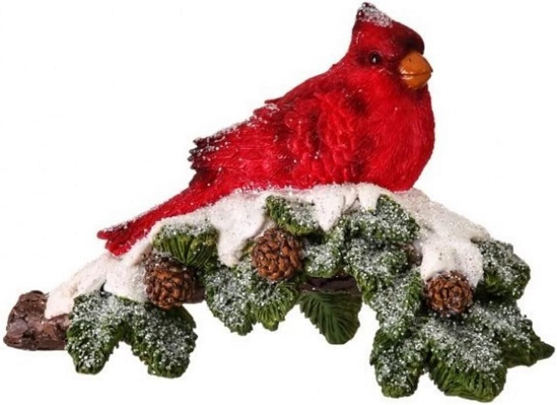 Amazon.com: The Bridge Collection Cardinal on Snowy Bough with Cones ...