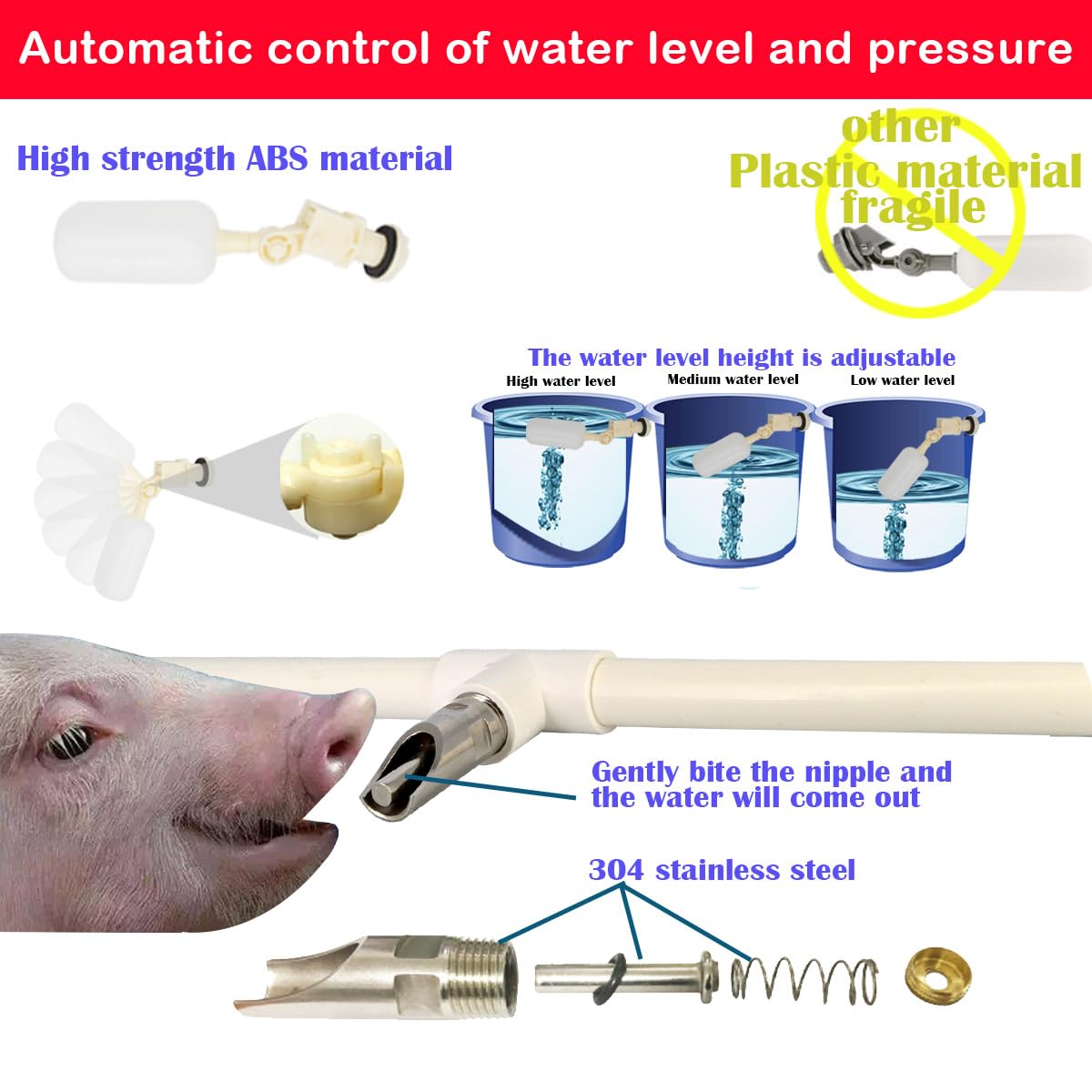 Snapklik.com : Complete Set Pipeline Stainless Steel Pig Waterer System ...