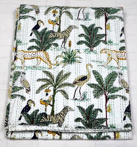Amazon.com: Marusthali indian cotton quilt Handmade Cotton Kantha Quilt ...