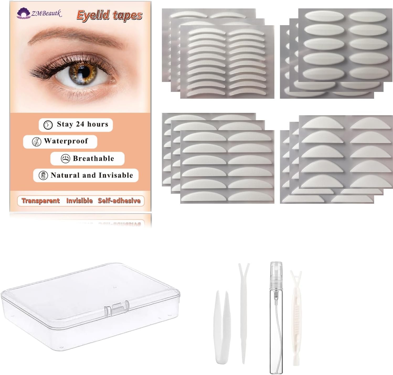 Natural Invisible Single Side Eyelid Tape Stickers(948Pcs,4styles ...