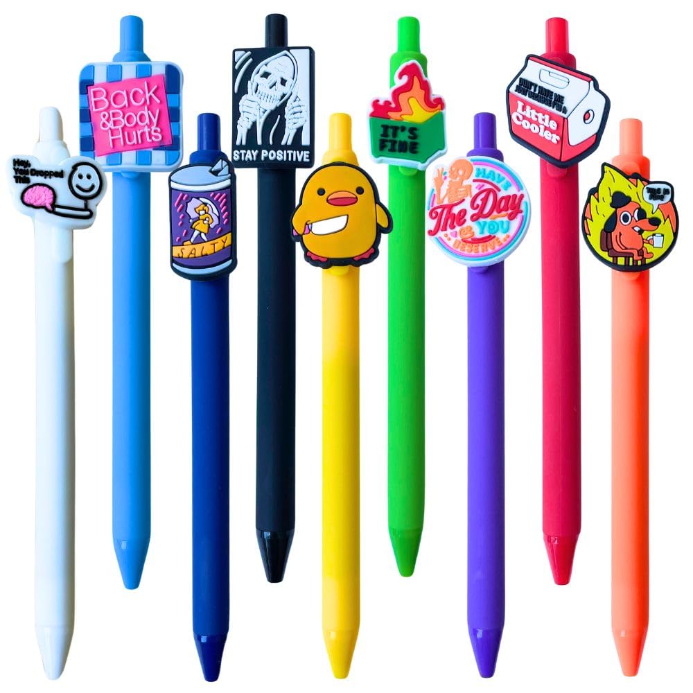 Amazon.com : 9PC Funny Pens Fun Meme Gag Ballpoint Ink Pen Set ...
