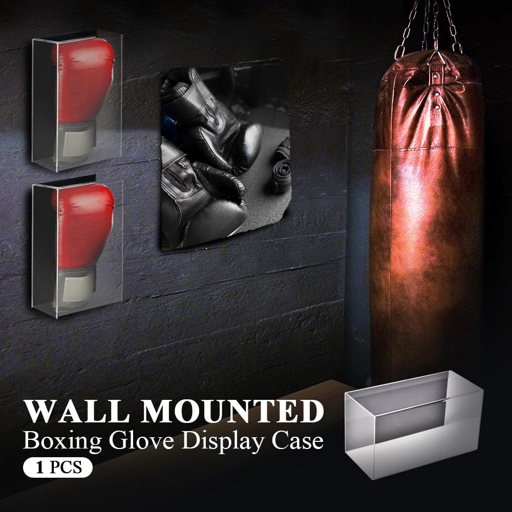Snapklik.com : Boxing Glove Display Case Acrylic Wall Mount Horizontal ...