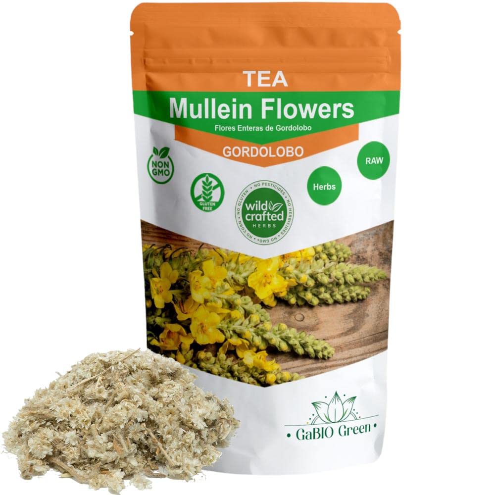 Amazon.com : Gabio Green- Mullein dried whole Flowers 4oz 100% Natural ...