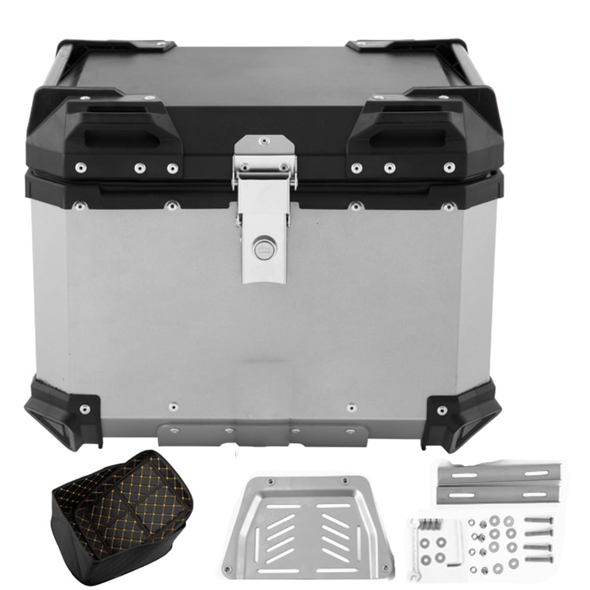 Caja de Motocicleta de Acero Inoxidable 45L，Caja de Moto para Maletero ...