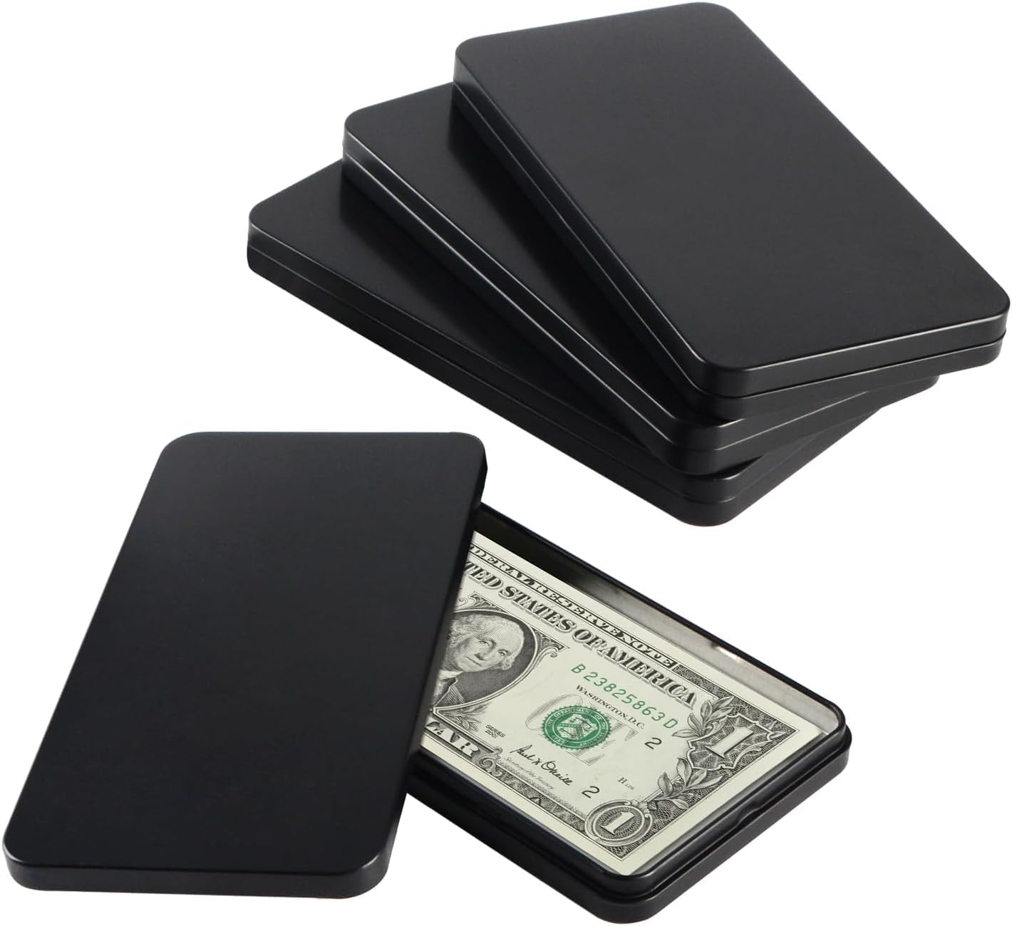 Amazon.com: 4Pcs Black Metal Tin Box with Lid - 6.7 x 3.5 x 0.6 inch ...