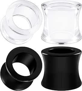 Amazon.com: BIG GAUGES 2 Pairs Clear Acrylic 00g Gauge 10mm Transparent ...