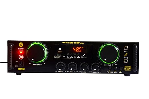 4 Channel Stereo Amplifier with Karaoke LED Display/Bluetooth/2MIC ...