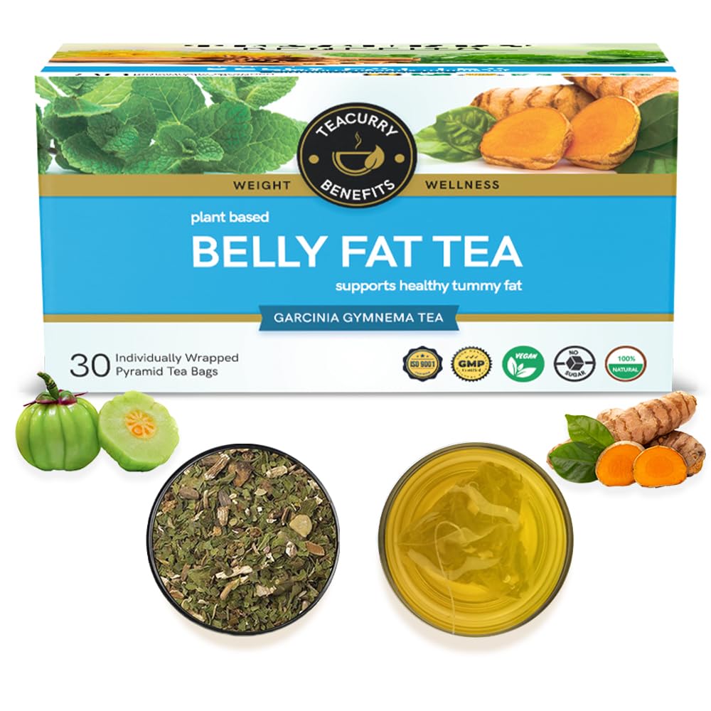 TEACURRY Belly Fat Tea (1 Month Pack, 30 Tea Bags) - Helps With Belly ...