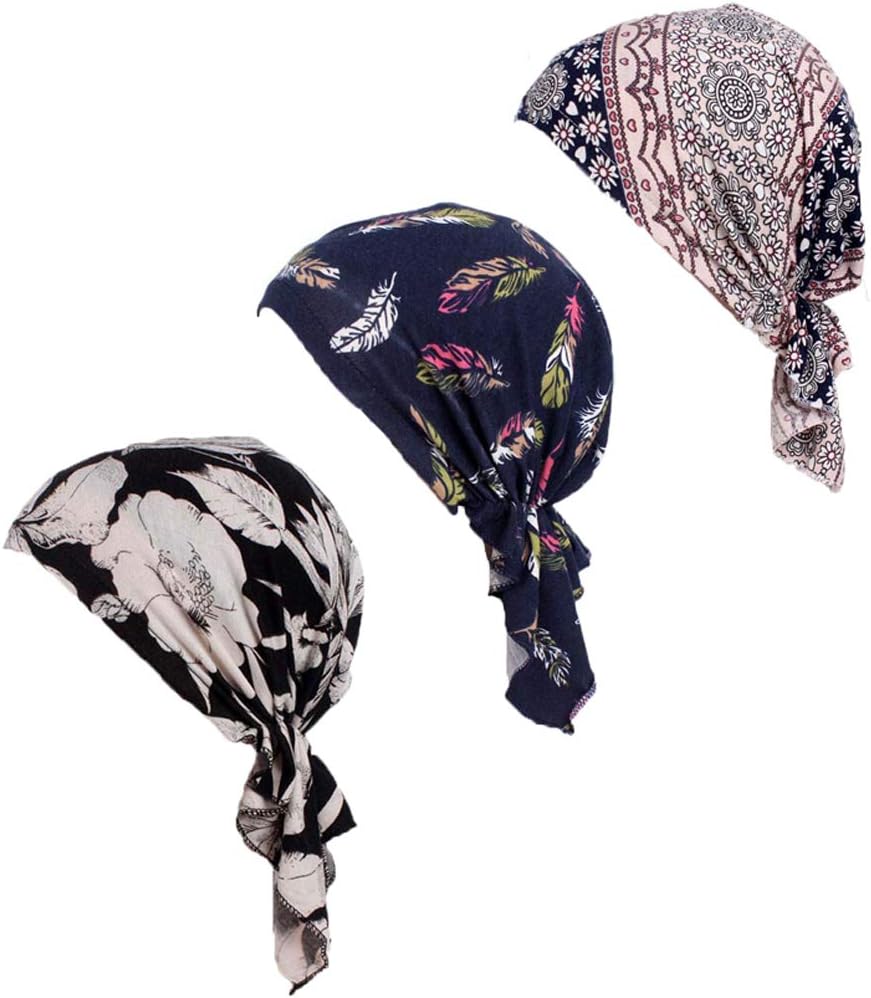 6 Pieces Head Scarf for Women Slip on Pretied Head Scarves Cancer ...